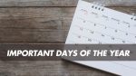 Important Days of the Year: Month-Wise Observance List - Inky Waves